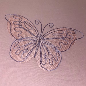 Butterfly Embroidery Design, One Line Embroidery File, 6 Sizes, Instant ...