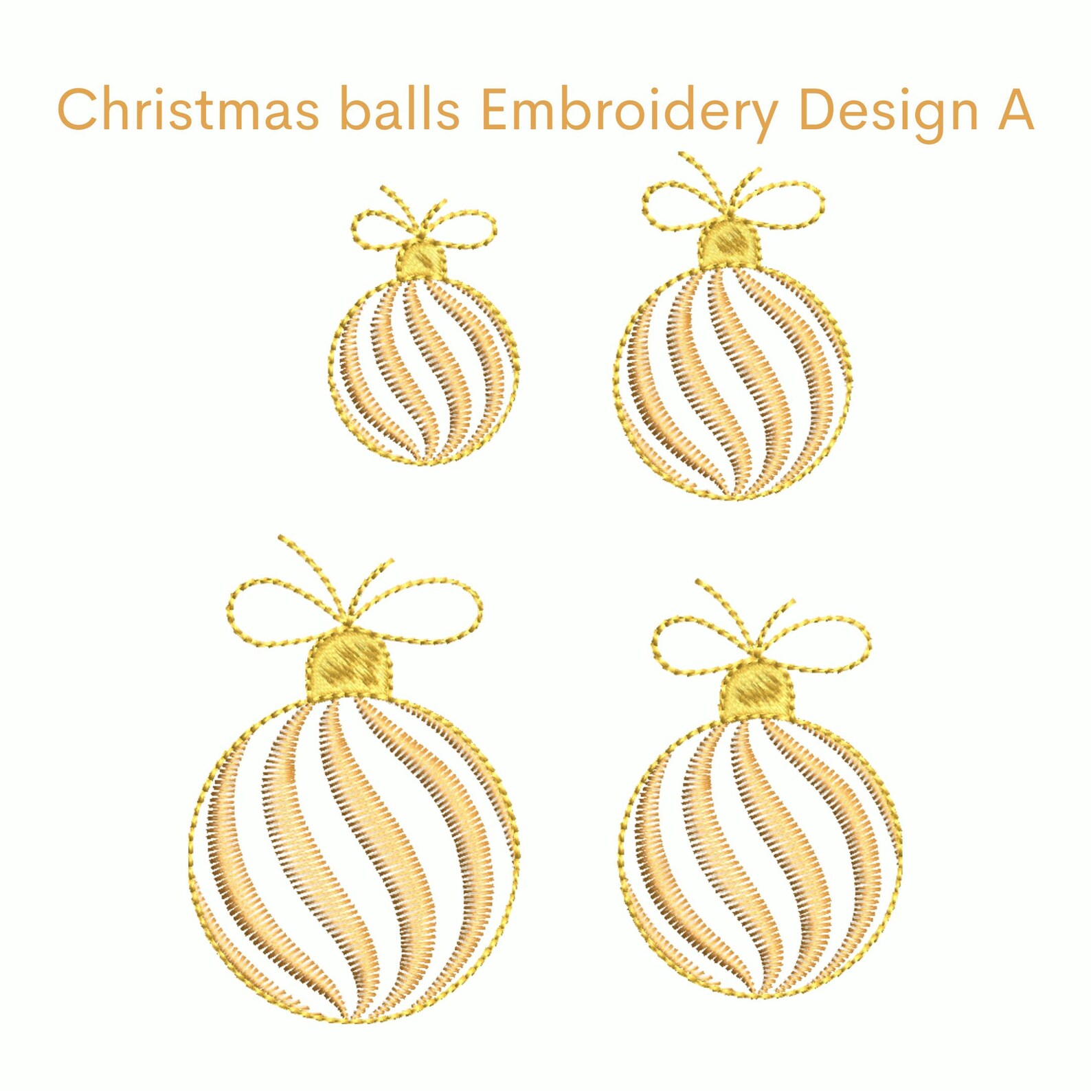 Christmas Balls Embroidery Designs: 4 Sizes (machine Embroidery Files ...