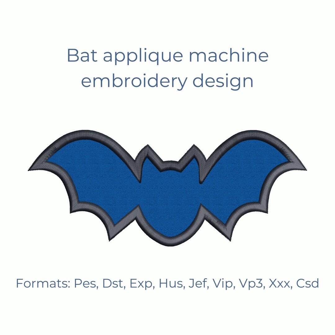 Bat Applique Embroidery Design, 4 Sizes, Instant Download - Etsy