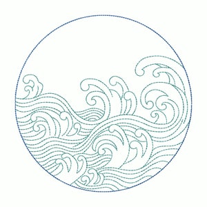 Wave Machine Embroidery Design, 4 Sizes, Instant Download - Etsy