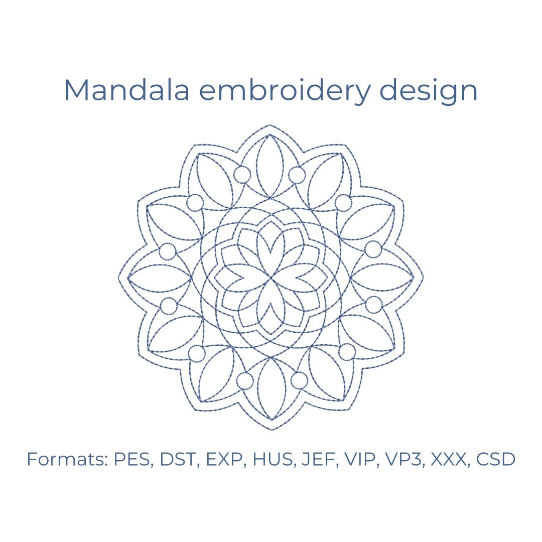 Mandala Embroidery Design, 3 Sizes, Instant Download - Etsy
