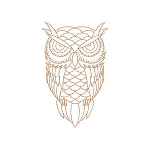 Owl Embroidery Design, Machine Embroidery File, 6 Sizes, Instant ...