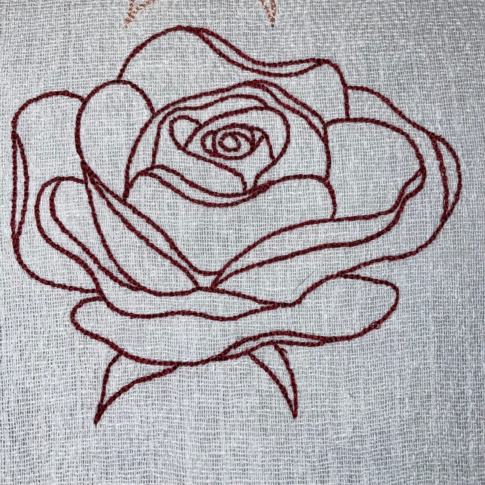 Rose Embroidery Design One Line Embroidery Design One Line | Etsy