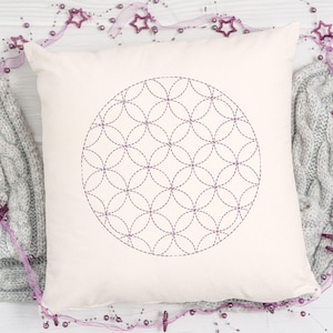Flower of Life Embroidery Design: Geometric Circle Quilt Pattern ...
