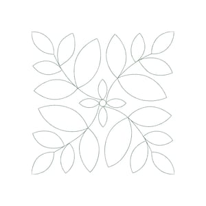 Square Block Machine Embroidery Design, 10 Sizes, Leaves Embroidery ...