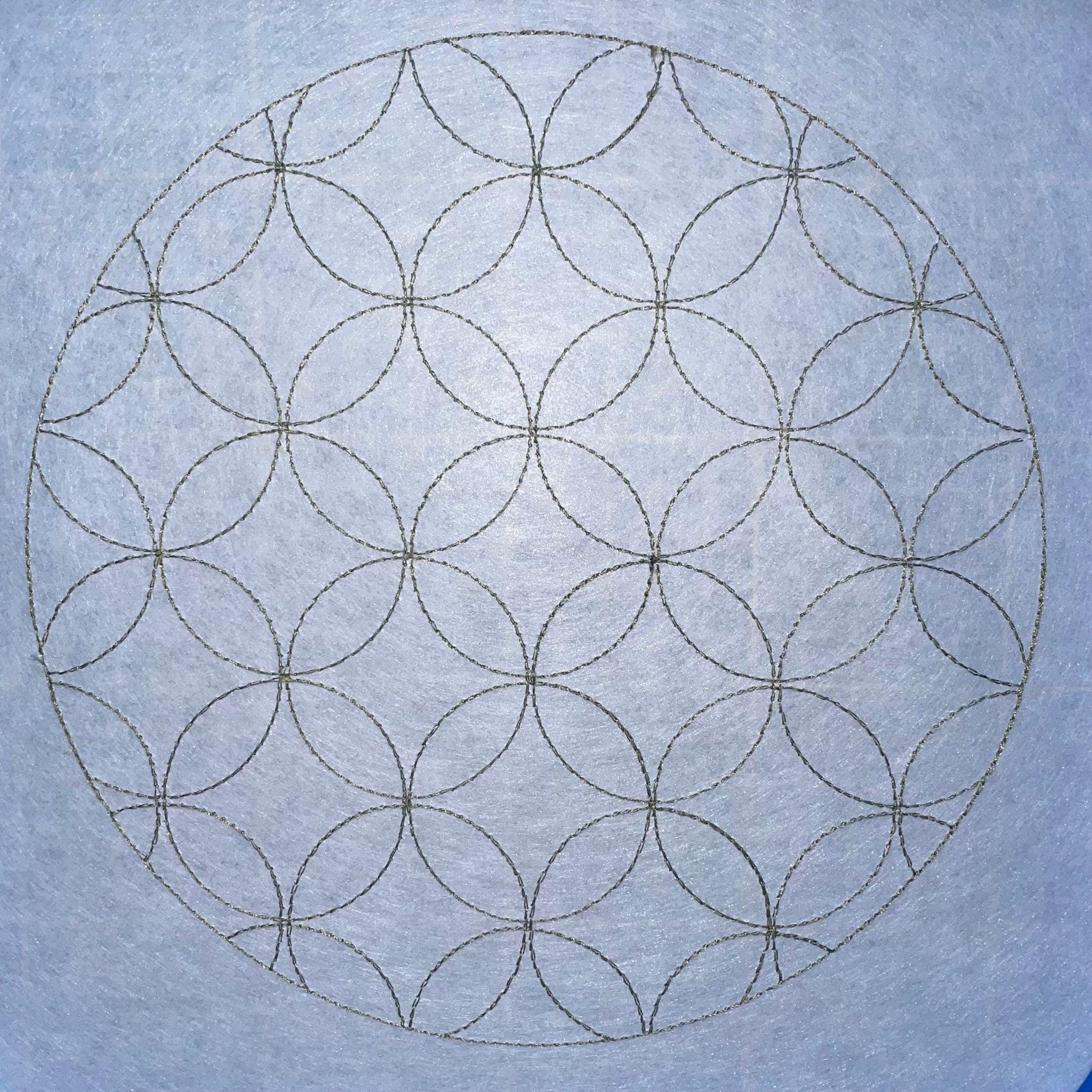 Flower of Life Embroidery Design: Geometric Circle Quilt Pattern ...