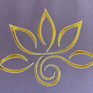 Lotus Embroidery Design, Stylized Lotus Embroidery Design, Flower ...