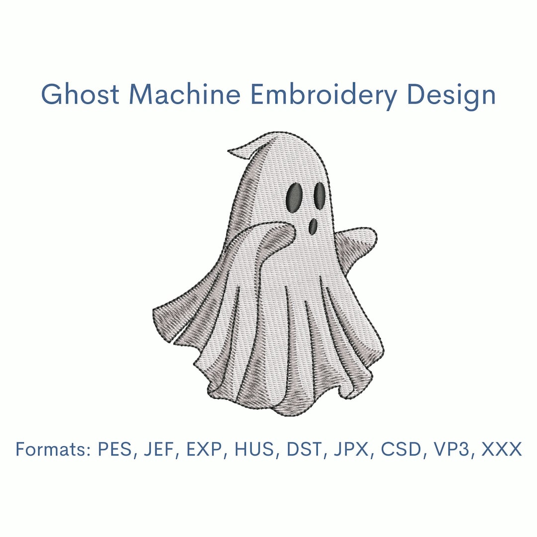 Ghost Embroidery Design, Halloween Machine Embroidery Designs, 3 Sizes ...