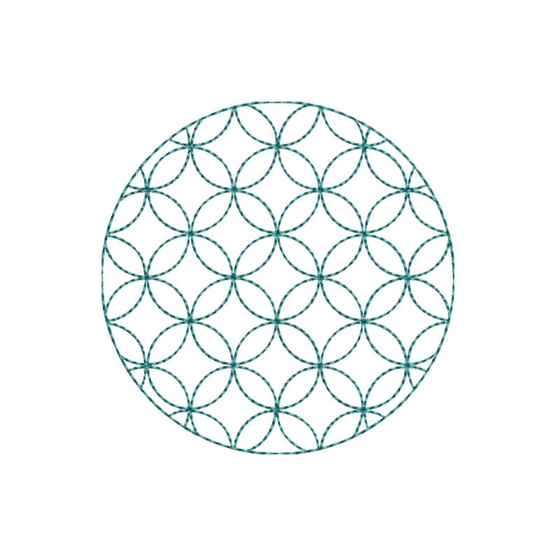 Flower of Life Embroidery Design: Geometric Circle Quilt Pattern ...