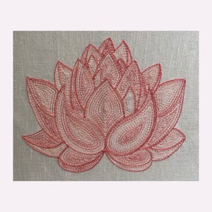 Lotus Embroidery Design, 6 Sizes, Flower Machine Embroidery Designs ...