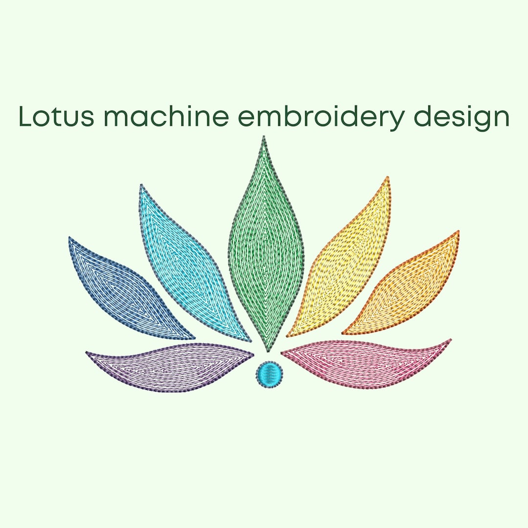 Lotus Embroidery Design, 4 Sizes, Lotus Flower Machine Embroidery ...