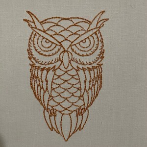 Owl Embroidery Design, Machine Embroidery File, 6 Sizes, Instant ...