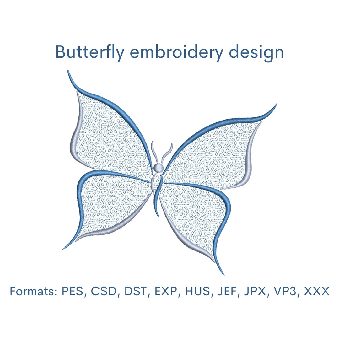 Butterfly Embroidery Design, 5 Sizes, Instant Download - Etsy