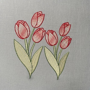 Tulip Embroidery Design, 5 Sizes, Instant Download. - Etsy