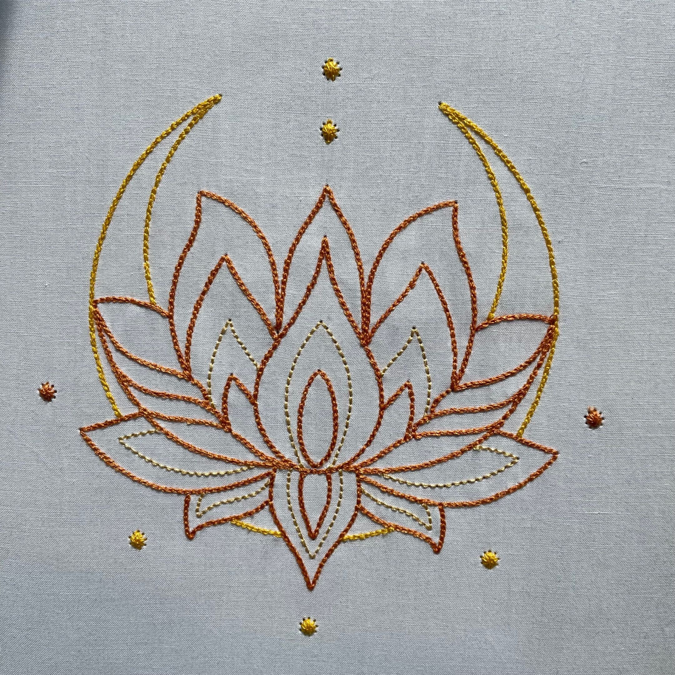 Lotus Flower Embroidery Design 5 Sizes Instant Download. - Etsy