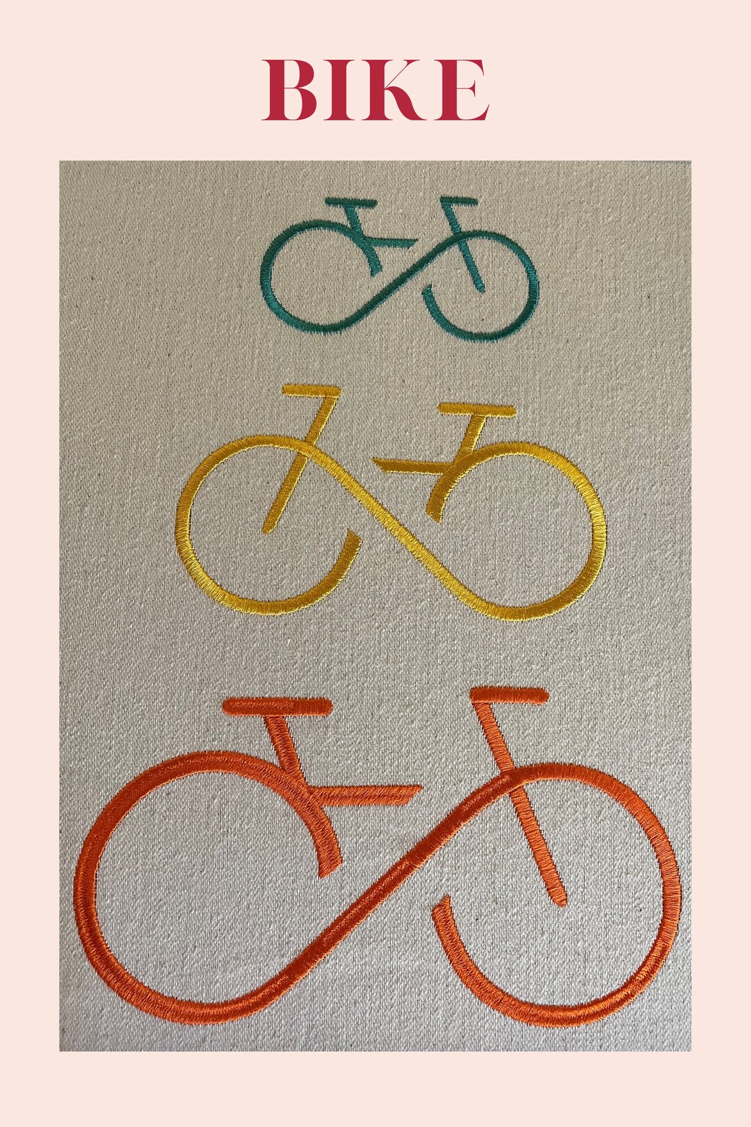 Bicycle Embroidery Design 5 Sizes Instant Download Bike Design - Etsy