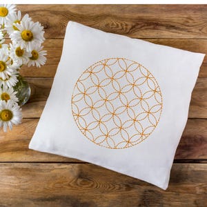 Flower of Life Embroidery Design: Geometric Circle Quilt Pattern ...