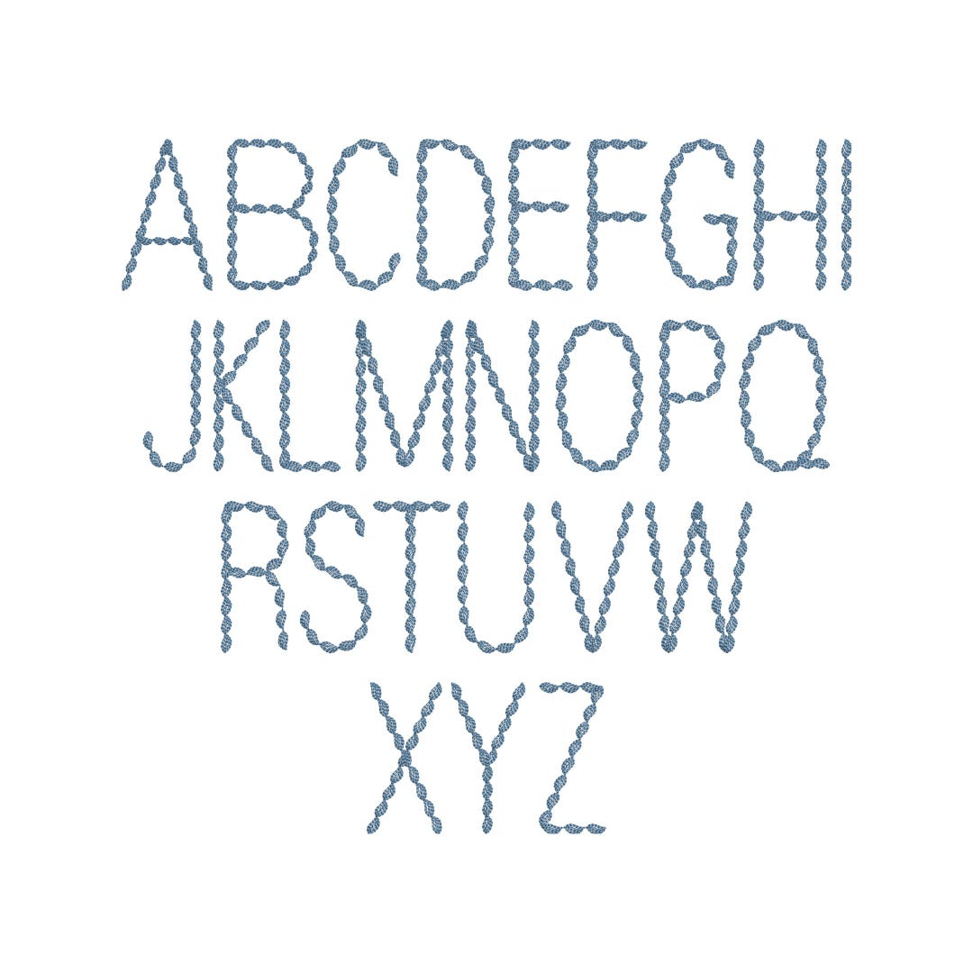 Machine Embroidery Alphabet Font: Uppercase Letters (5cm, 7cm) (instant ...