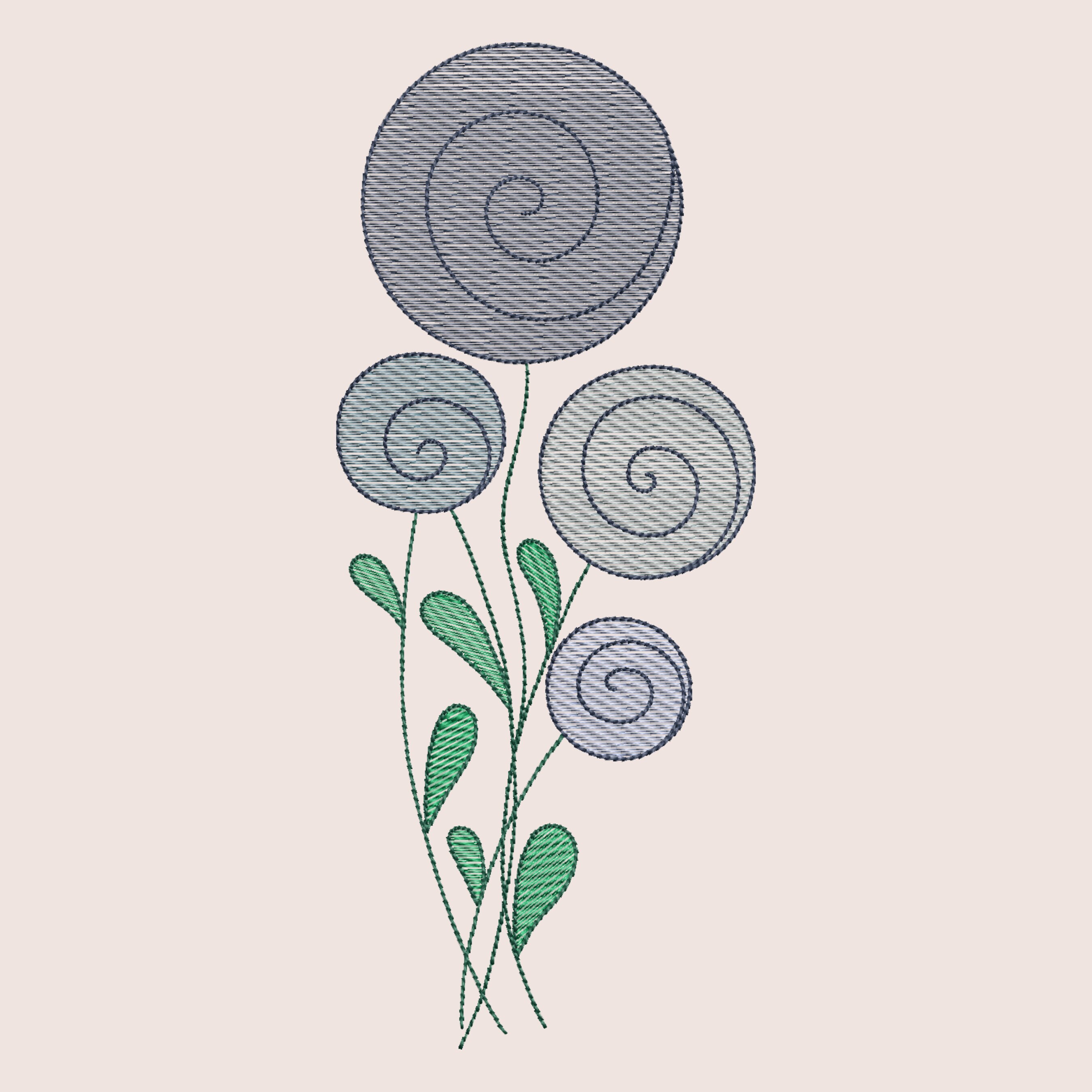 Flower Machine Embroidery Design, 6 Sizes, Instant Download - Etsy