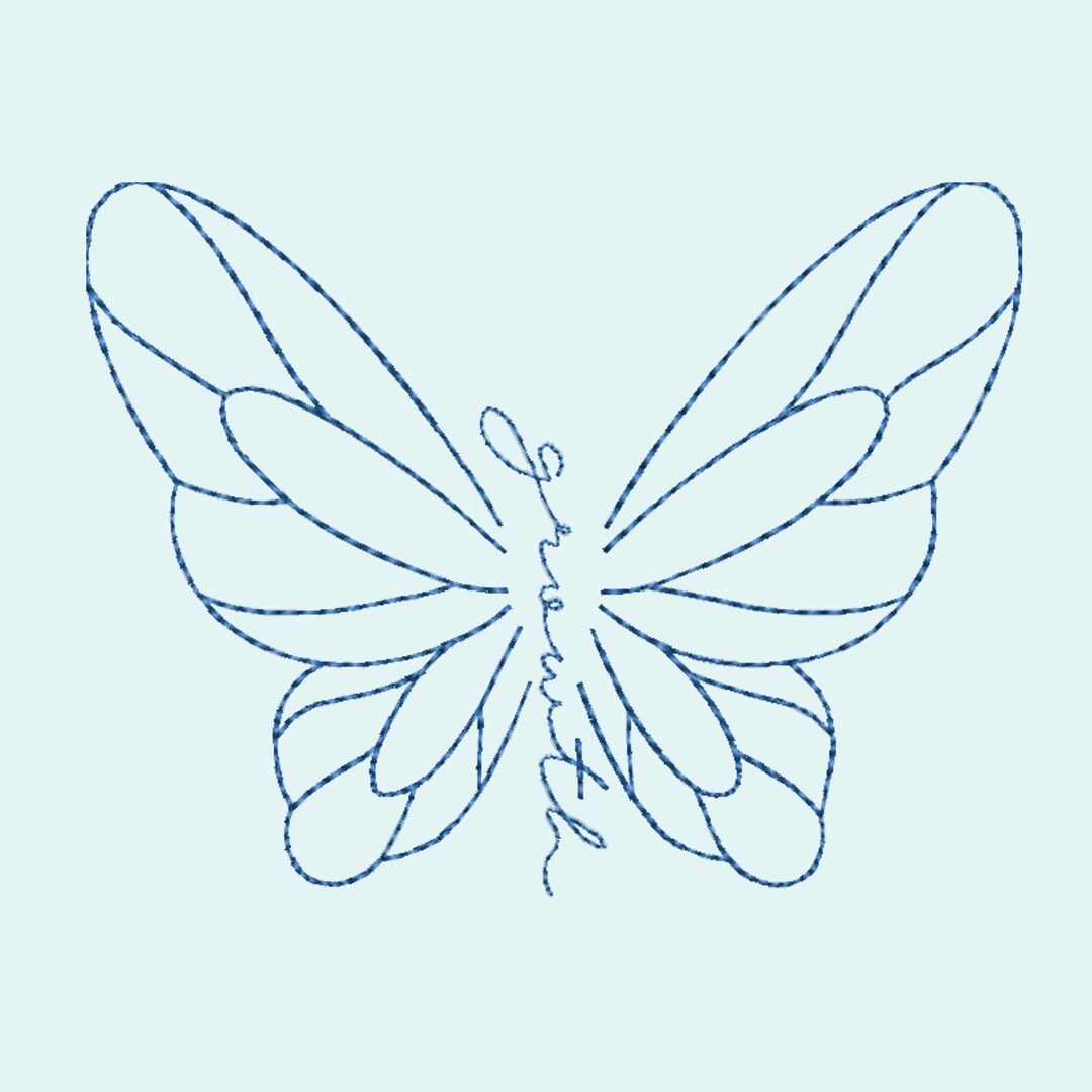 Growth Butterfly Embroidery Design – 6 Sizes, One Line Machine ...
