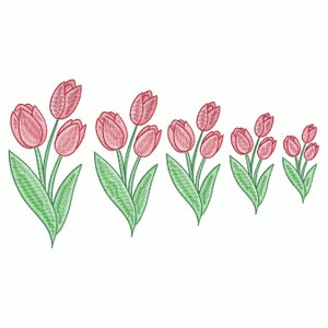Tulip Embroidery Design, 5 Sizes, Instant Download. - Etsy