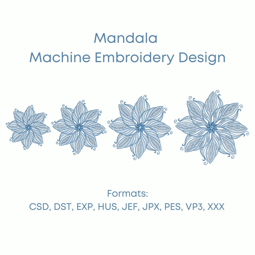 Mandala Machine Embroidery Design, 4 Sizes, Instant Download. - Etsy