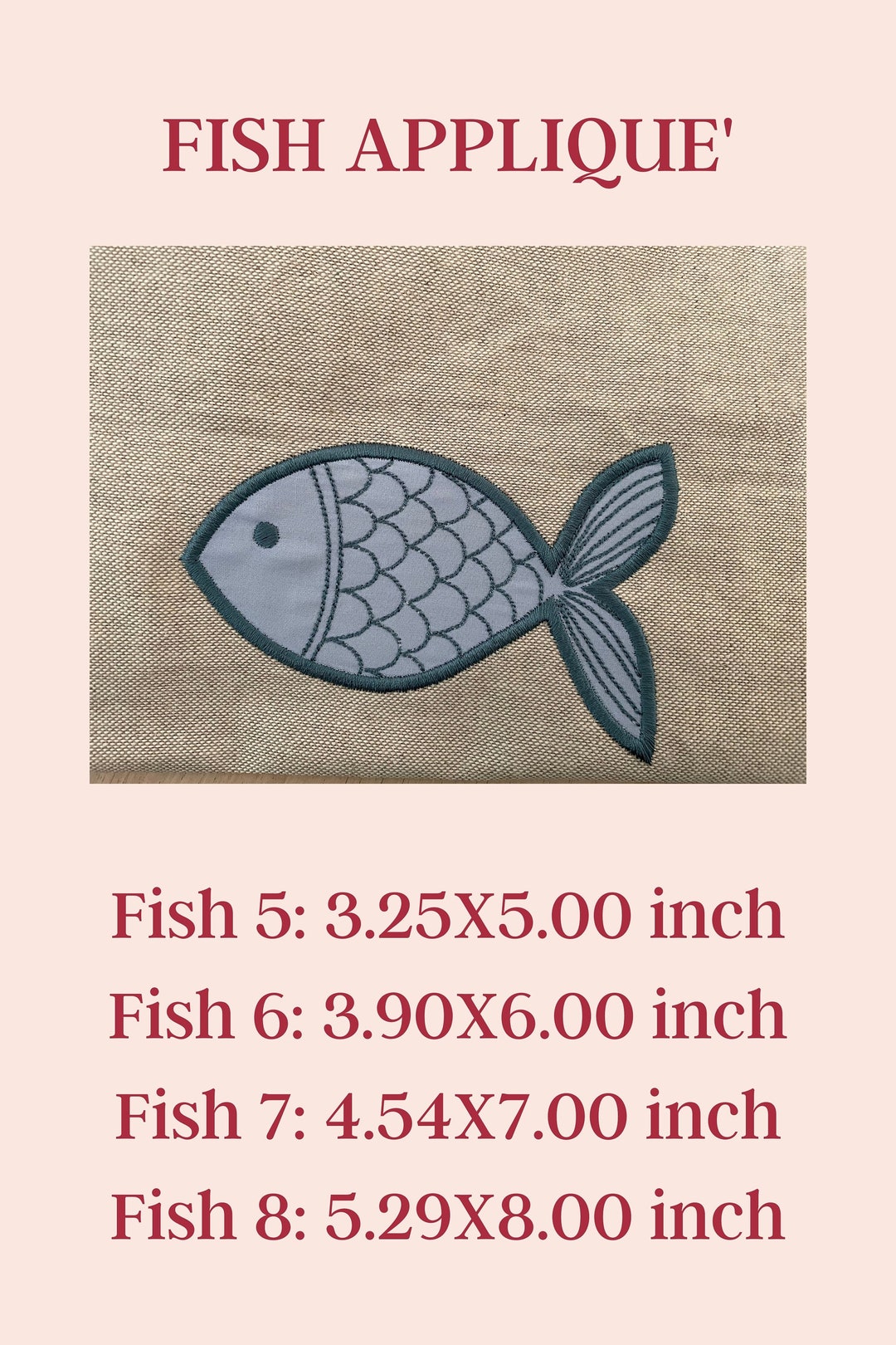 Fish Applique Embroidery Design (digital Download) - Etsy