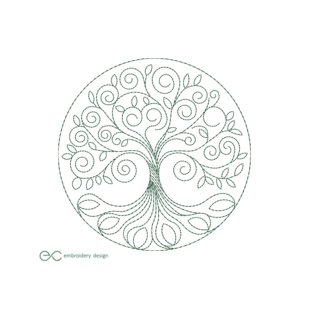 Tree of Life Embroidery Design: Machine Embroidery File (instant ...