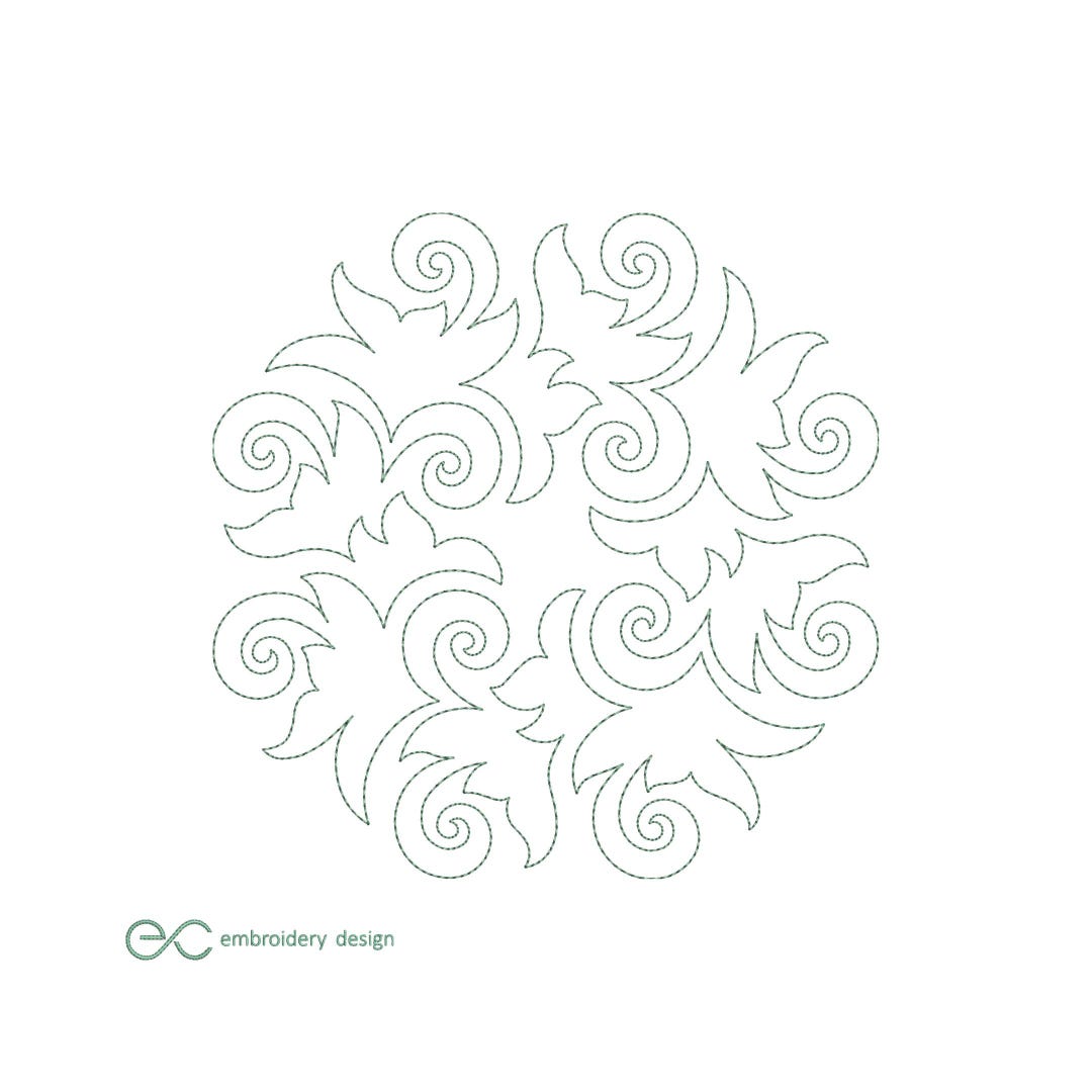 Quilt Block Machine Embroidery Design, Floral Swirl Quilt Block ...