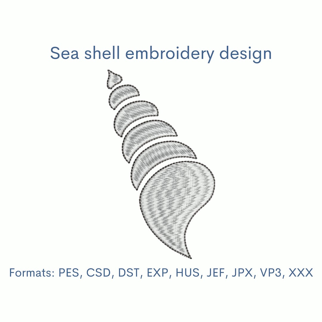 Sea Shell Embroidery Design, 3 Sizes, Instant Download - Etsy