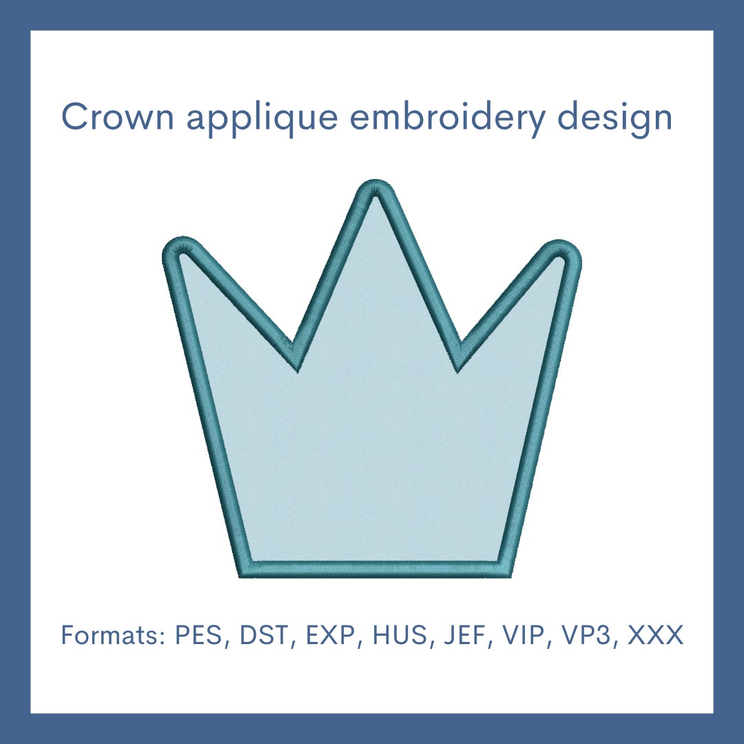 Crown Applique Embroidery Design, 3 Sizes, Instant Download - Etsy