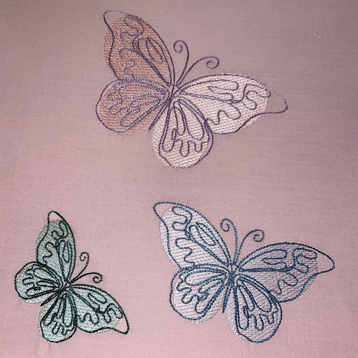 Butterfly Embroidery Design One Line Embroidery File 6 | Etsy