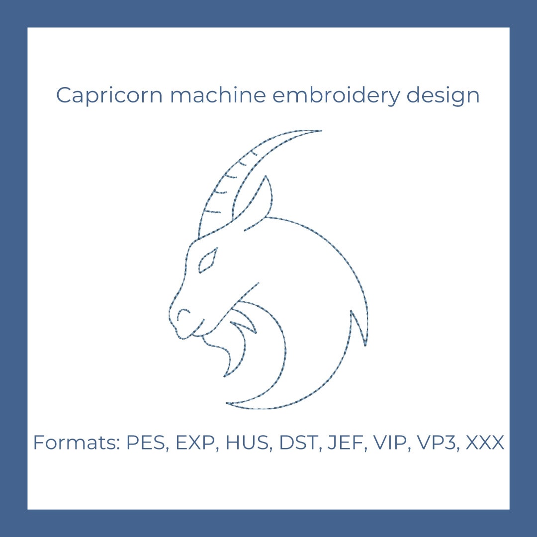 Capricorn Embroidery Design, 3 Sizes, Instant Download - Etsy
