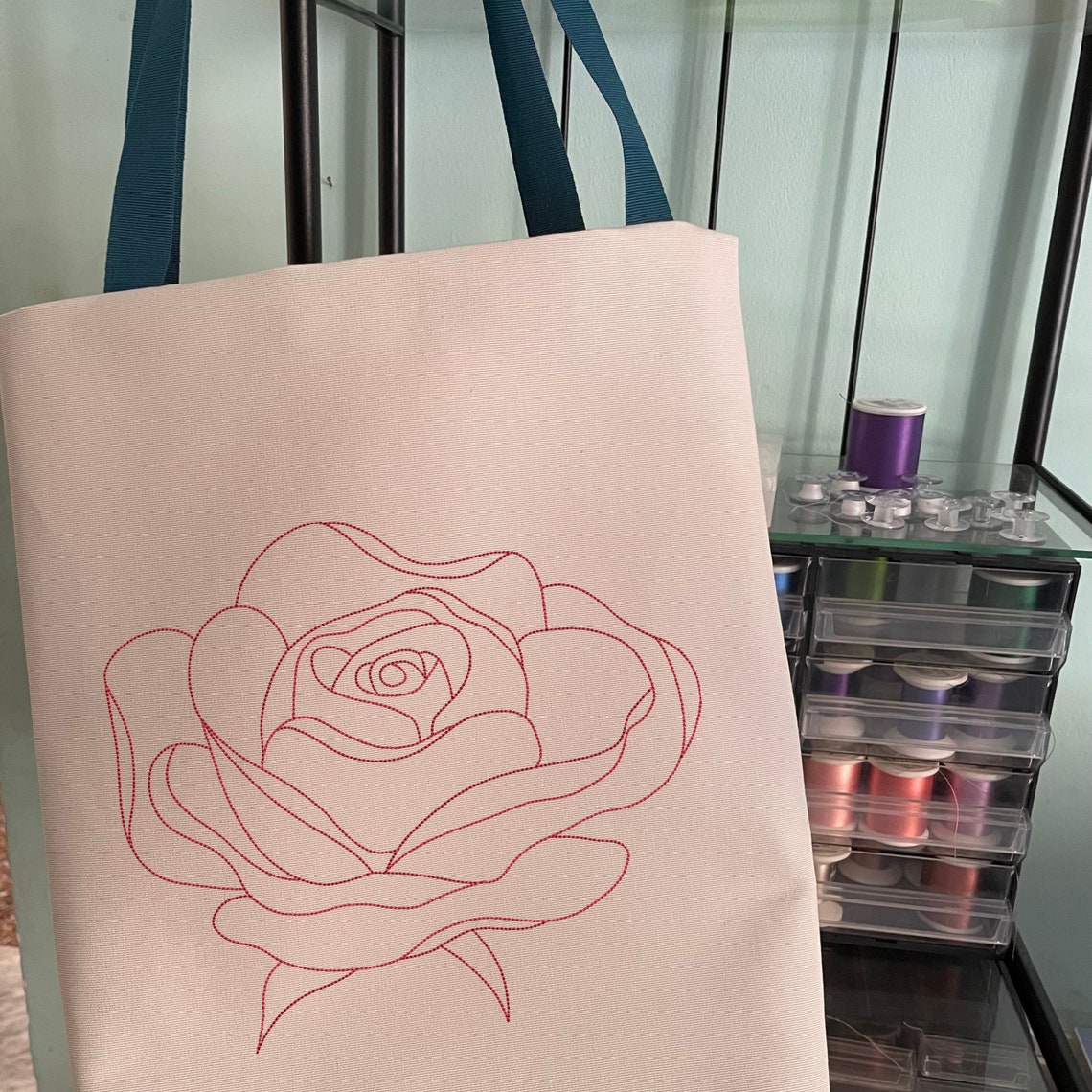 Rose Embroidery Design One Line Embroidery Design One Line | Etsy