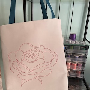 Rose Embroidery Design, One Line Embroidery Design, One Line Flower ...