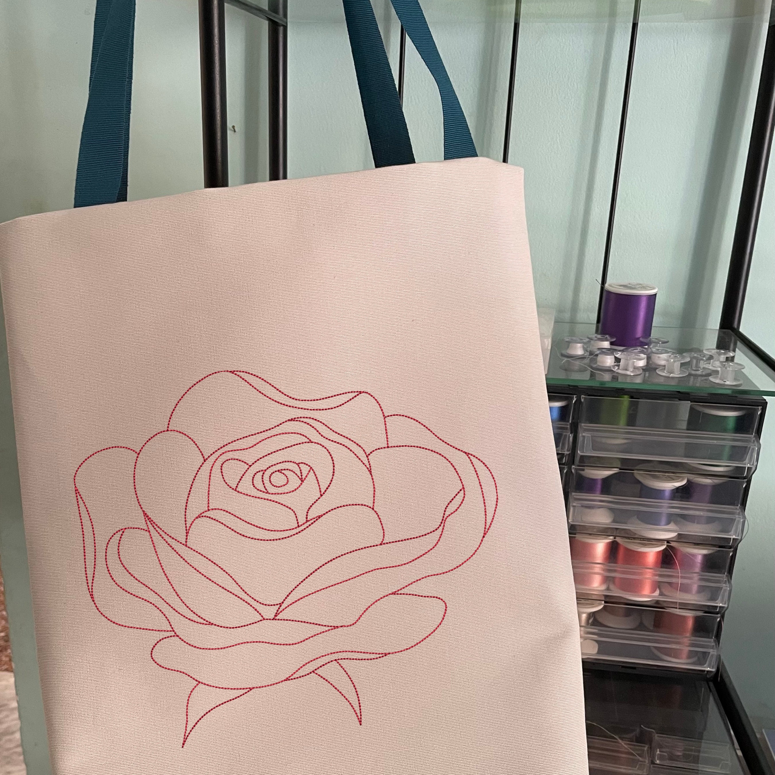 Rose Embroidery Design One Line Embroidery Design One Line | Etsy