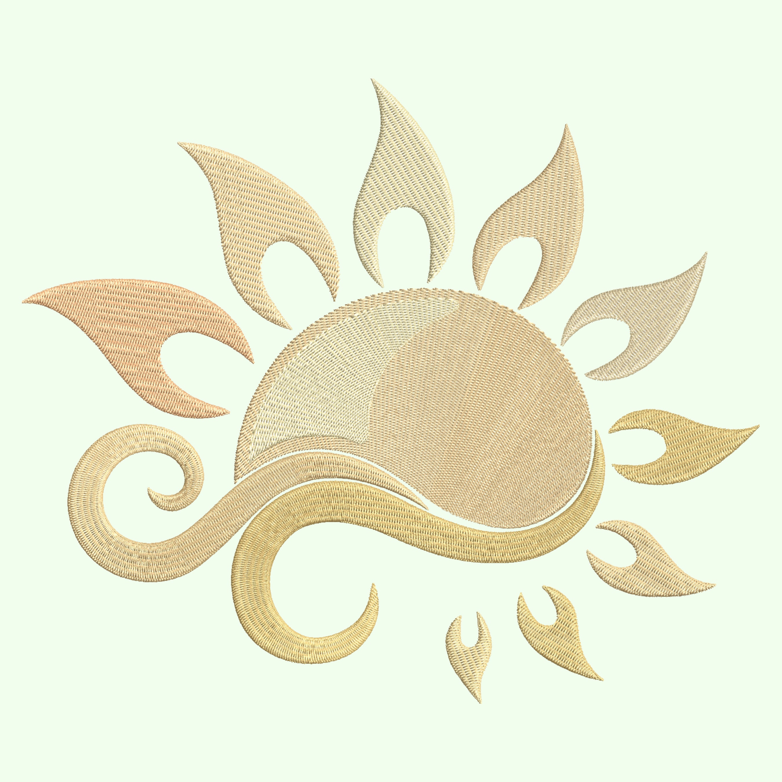 Sun Embroidery Design 7 Sizes Instant Download - Etsy