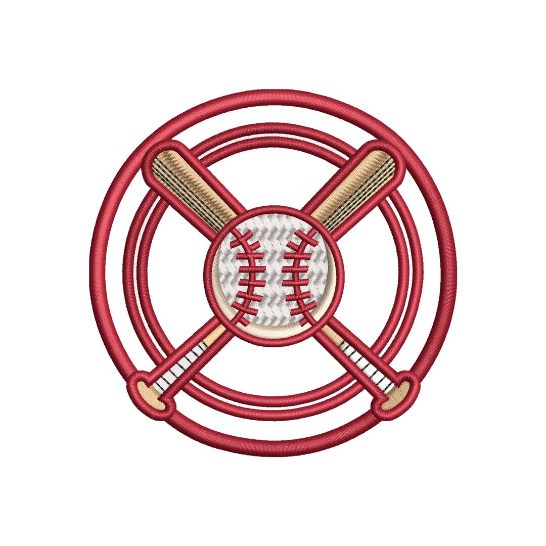 Baseball Embroidery Design - Crossed Bats & Ball Digital File for ...