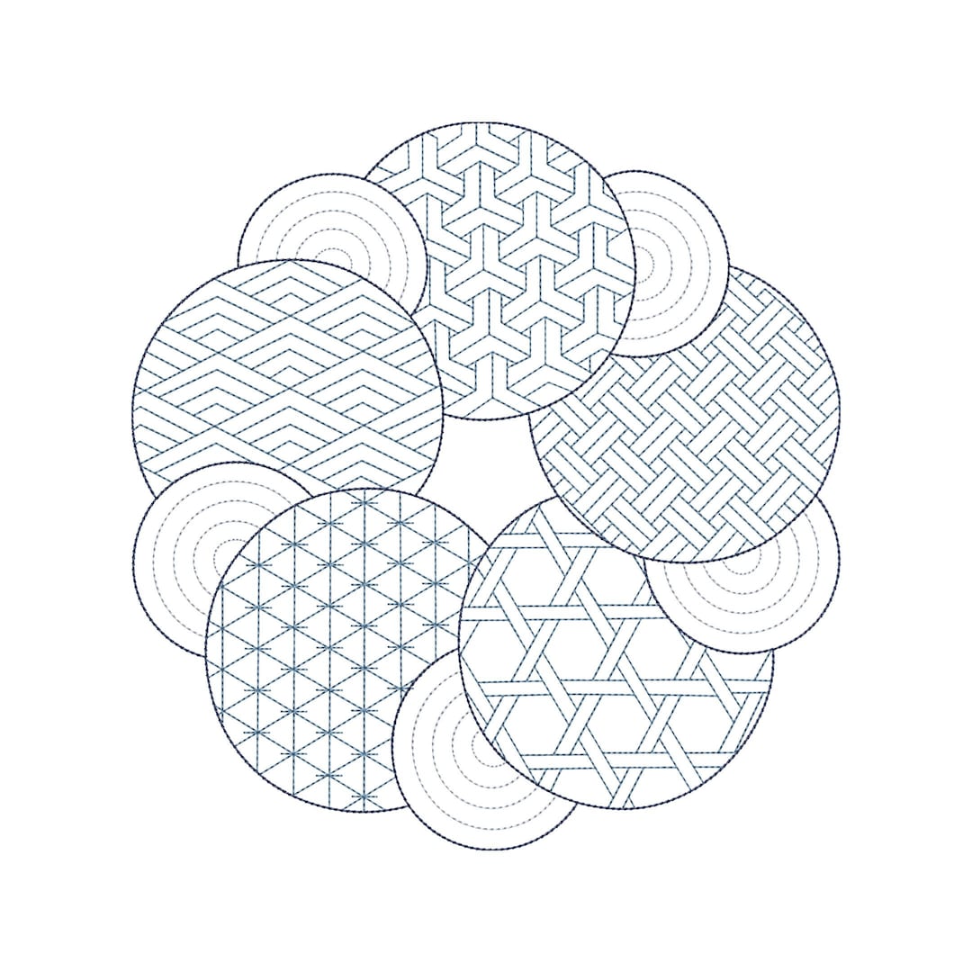 Circle Embroidery Design, Modern Embroidery File, 7 Sizes, Instant ...