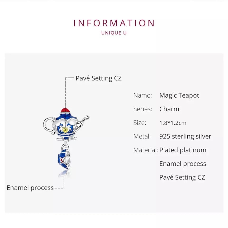 Magic Teapot Pendant Charm Magic Pot Pandora Charm Blue - Etsy UK