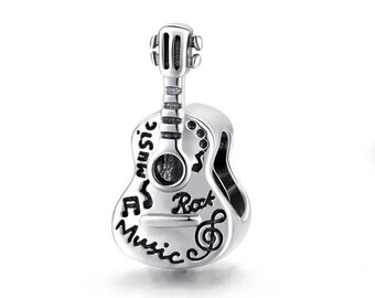 Guitar Pandora Charm - Etsy