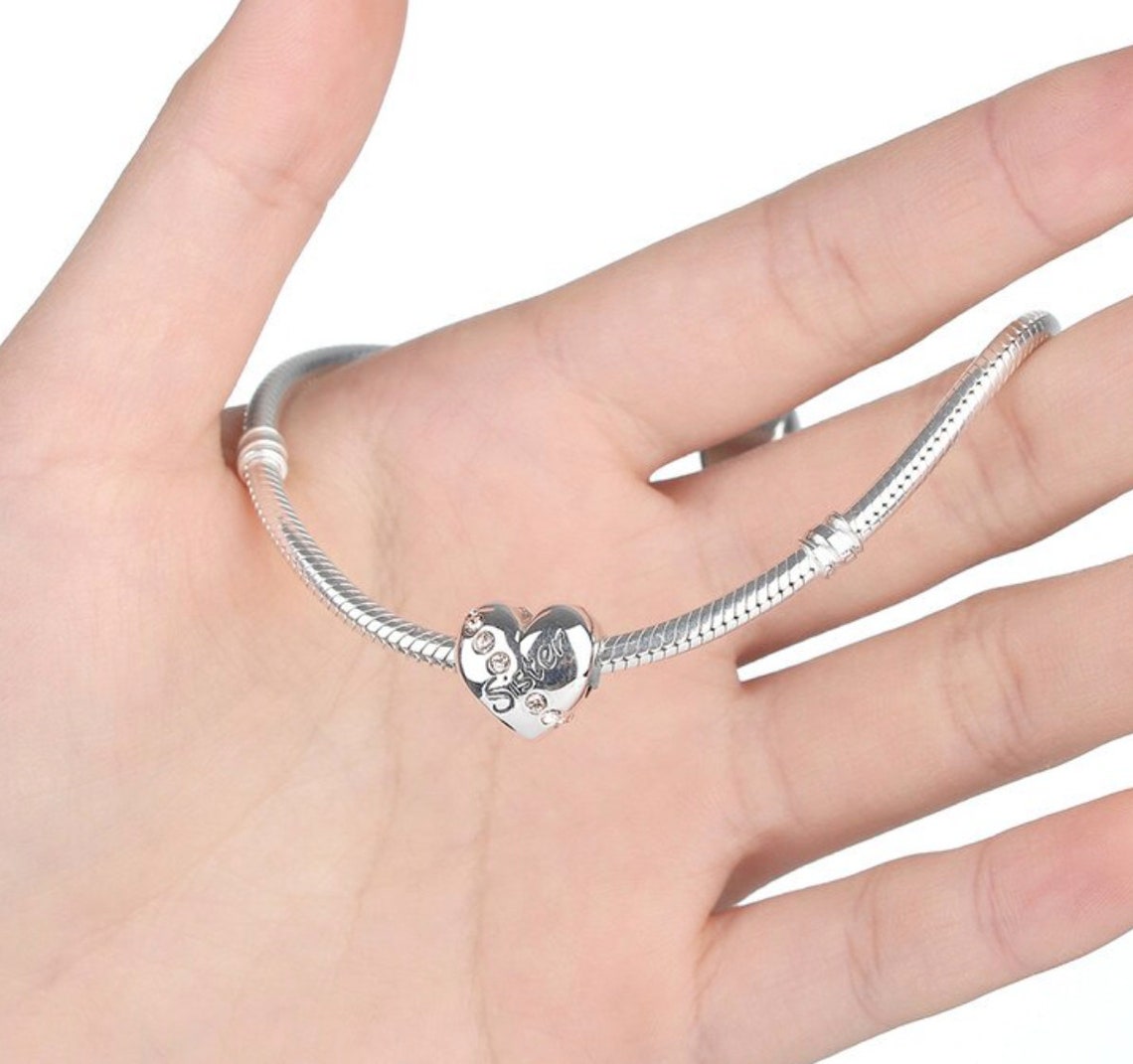 Sister Heart Charm Genuine 925 Sterling Silver Fits Pandora Bracelet - Etsy