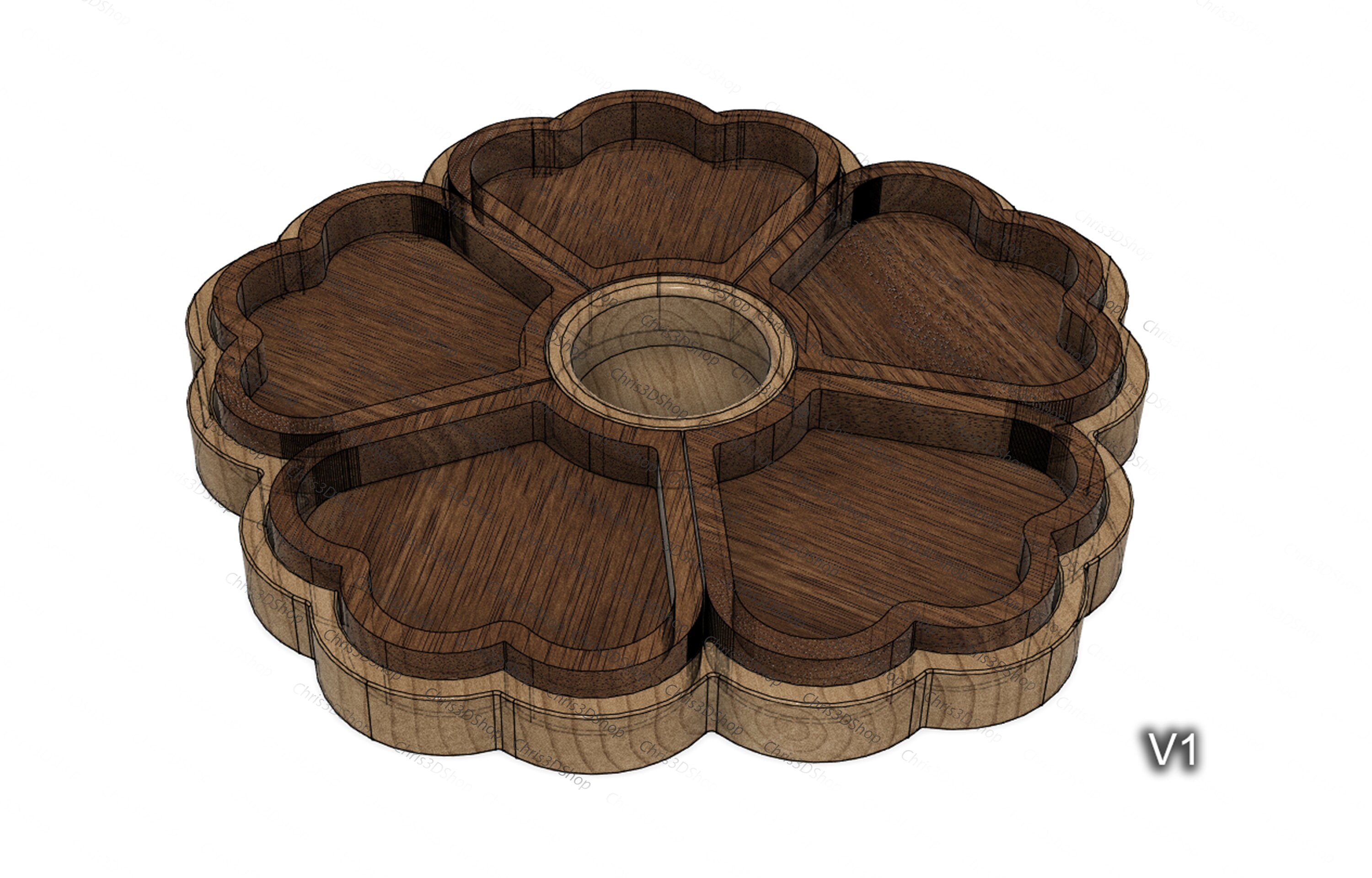 Flower Shaped Tray 3D STL File and Vector Files Dxf Svg | Etsy UK