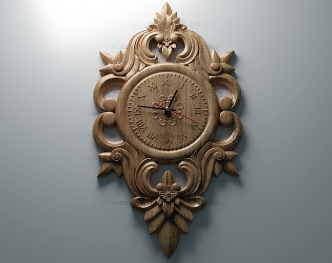 Wall Clock 3D STL File for CNC - Etsy