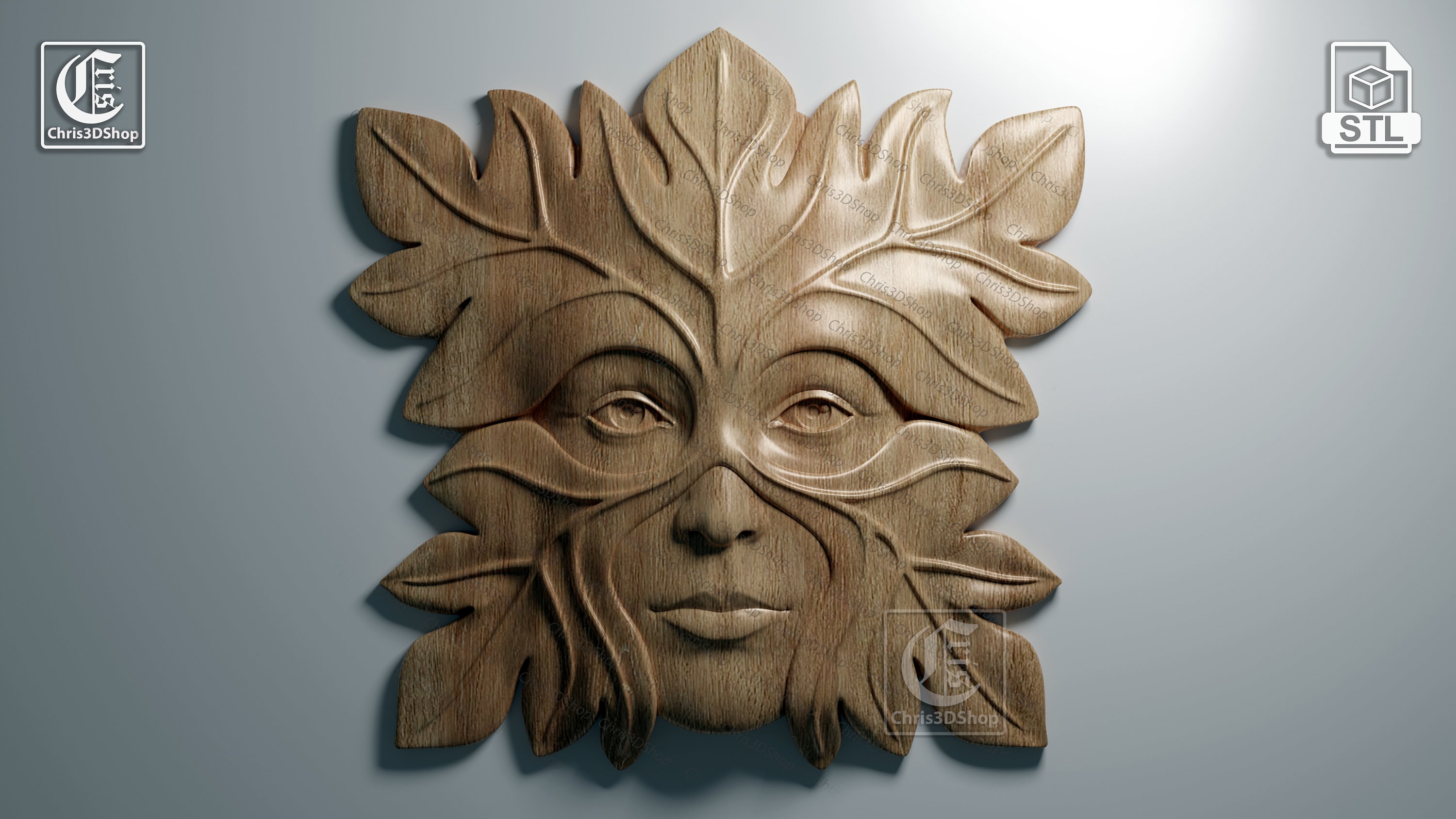 Greenwoman 3D STL Files for CNC - Etsy