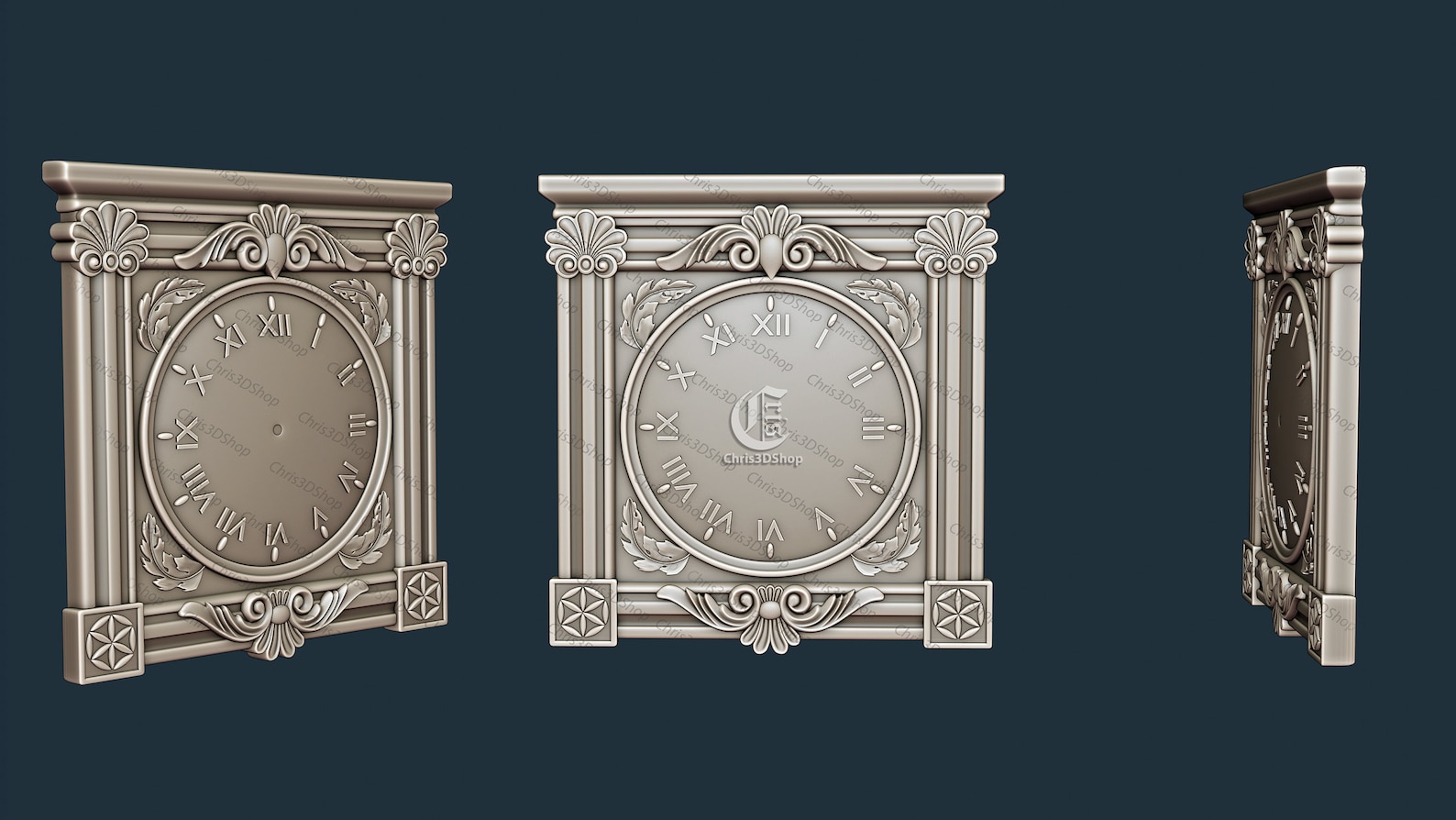 Square Clock - 3D STL File for CNC - Etsy