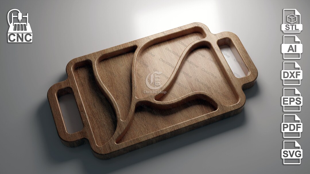 Serving Tray 4 - Files for CNC (svg, Dxf, Eps, Pdf, Ai, STL) - Etsy