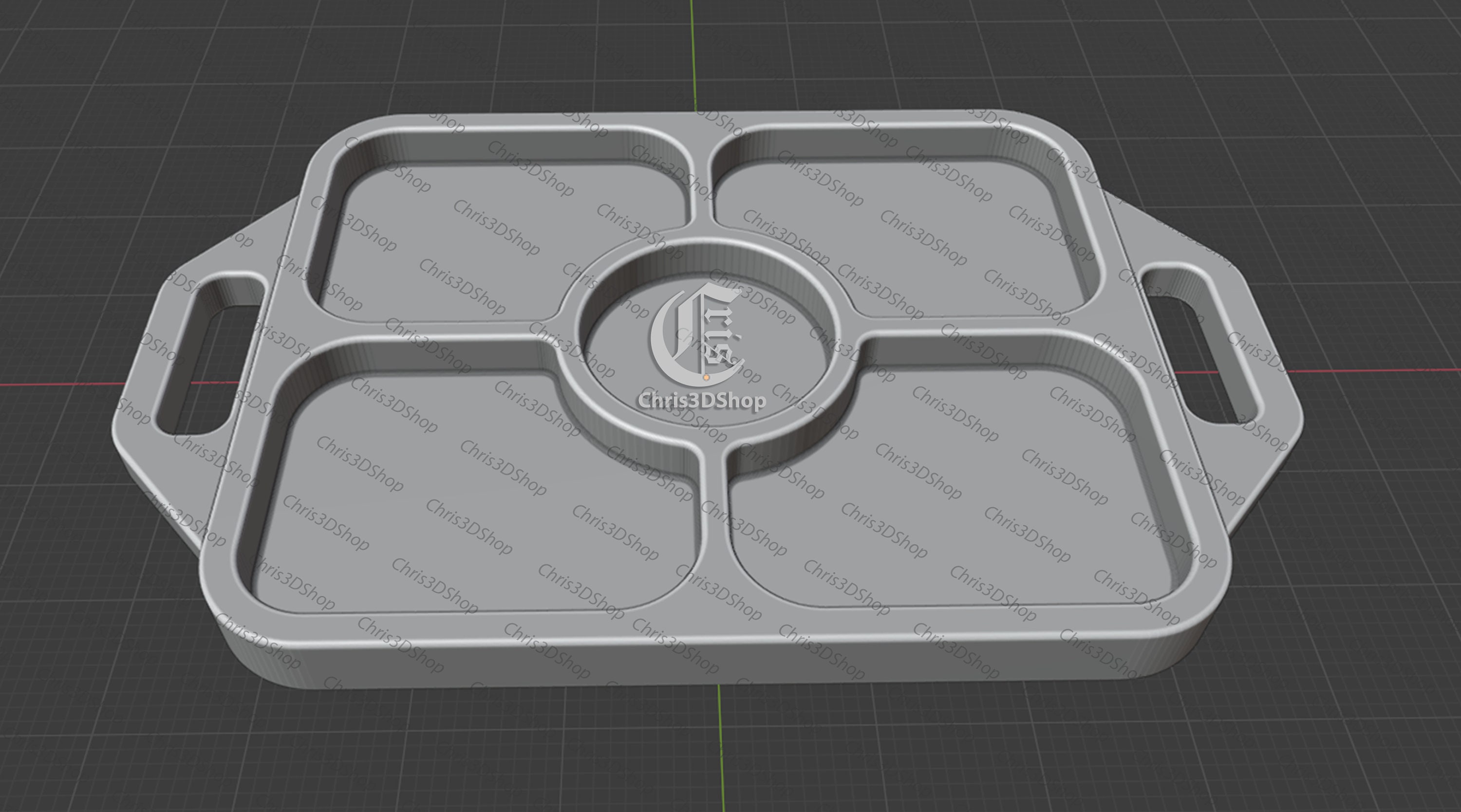 Serving Tray - 3D STL and Vector Files for CNC (stl, Dxf, Svg, Eps, Ai ...