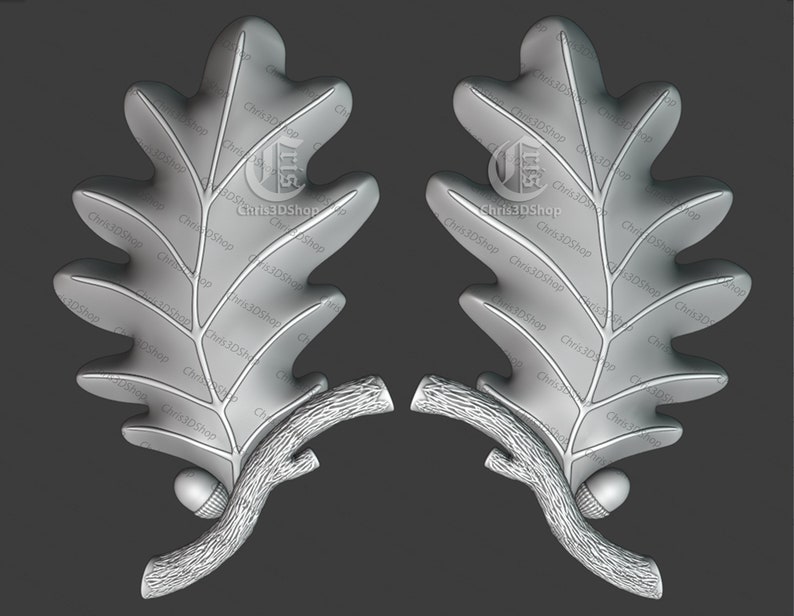 Oak Leaf Tray 3D STL Model for CNC Routers and 3D Printers - Etsy