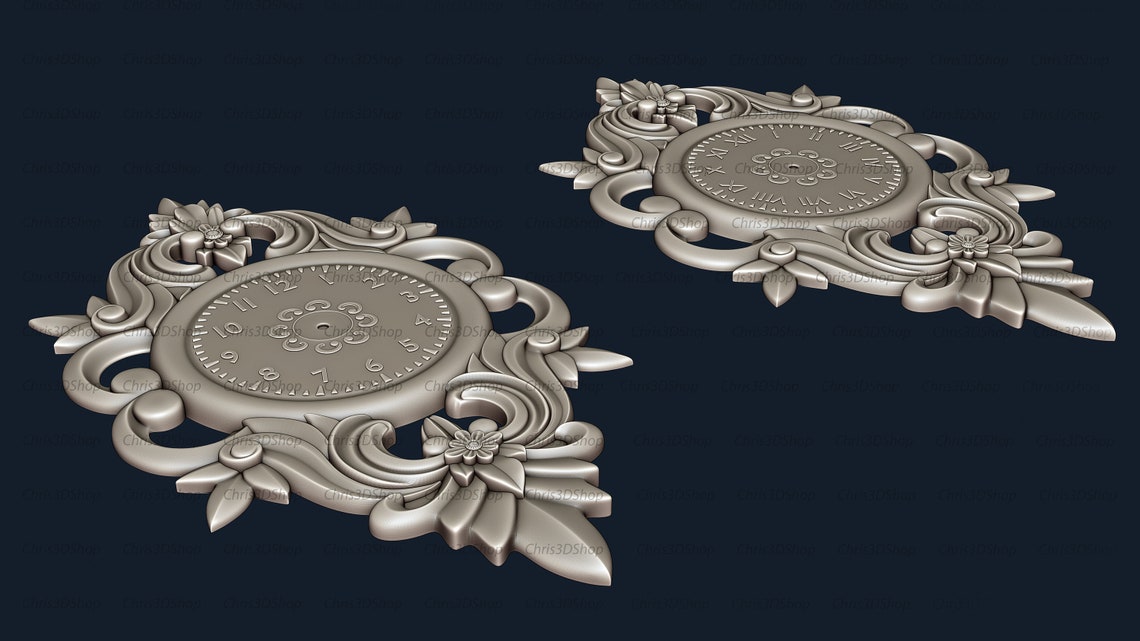 Wall Clock 3D STL File for CNC - Etsy